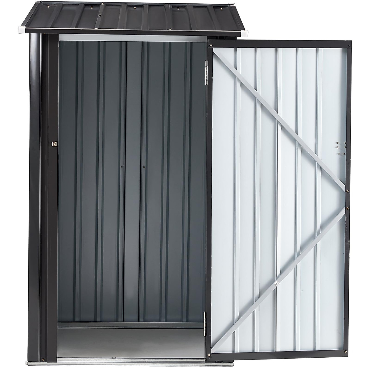 Compact Metal Outdoor Storage Shed 3x3 FT - Weather-Resistant Garden Tool Shed with Lockable Door, Versatile Utility Shed for Backyard, Patio, Lawn - No Floor Design for Customization