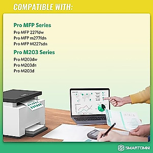 S SMARTOMNI CF230A Toner Cartridge Black Compatible Replacement for HP 30A 30X CF230X Toner Use for HP Pro M203dw M203d M203dn MFP M227fdw M227fdn M227sdn (4 Pack)