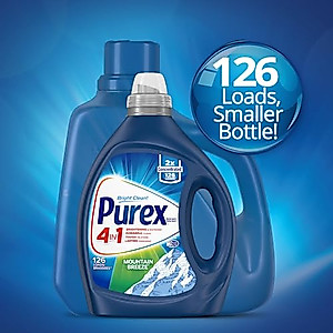Purex Liquid Laundry Detergent, Mountain Breeze, 2X Concentrated, 126 Loads
