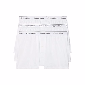 Calvin Klein Men's Cotton Classics 3-Pack Knit Boxer, 3 White, M