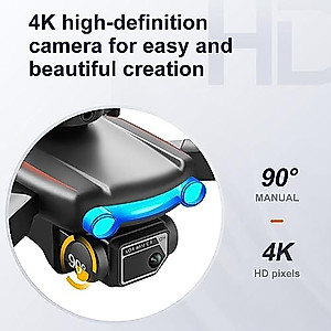 Drone with Camera, Drone With 4K HD Fpv Camera Remote Control Toys Gifts For Boys Girls, Toy Easy to Play, With Altitude Hold Headless Mode One Key Start Speed, 3D Flip (Black)