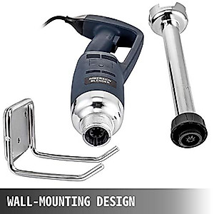 VBENLEM Commercial Immersion Blender 350W Power, Hand Held Mixer with 9.8-Inch 304 Stainless Steel Removable Shaft, Electric Stick Blender Variable Speed 4000-16000RPM