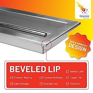 Celestial Fire Glass 36" x 6" Drop-in Burner Pan and Glass Flame Guard Bundle