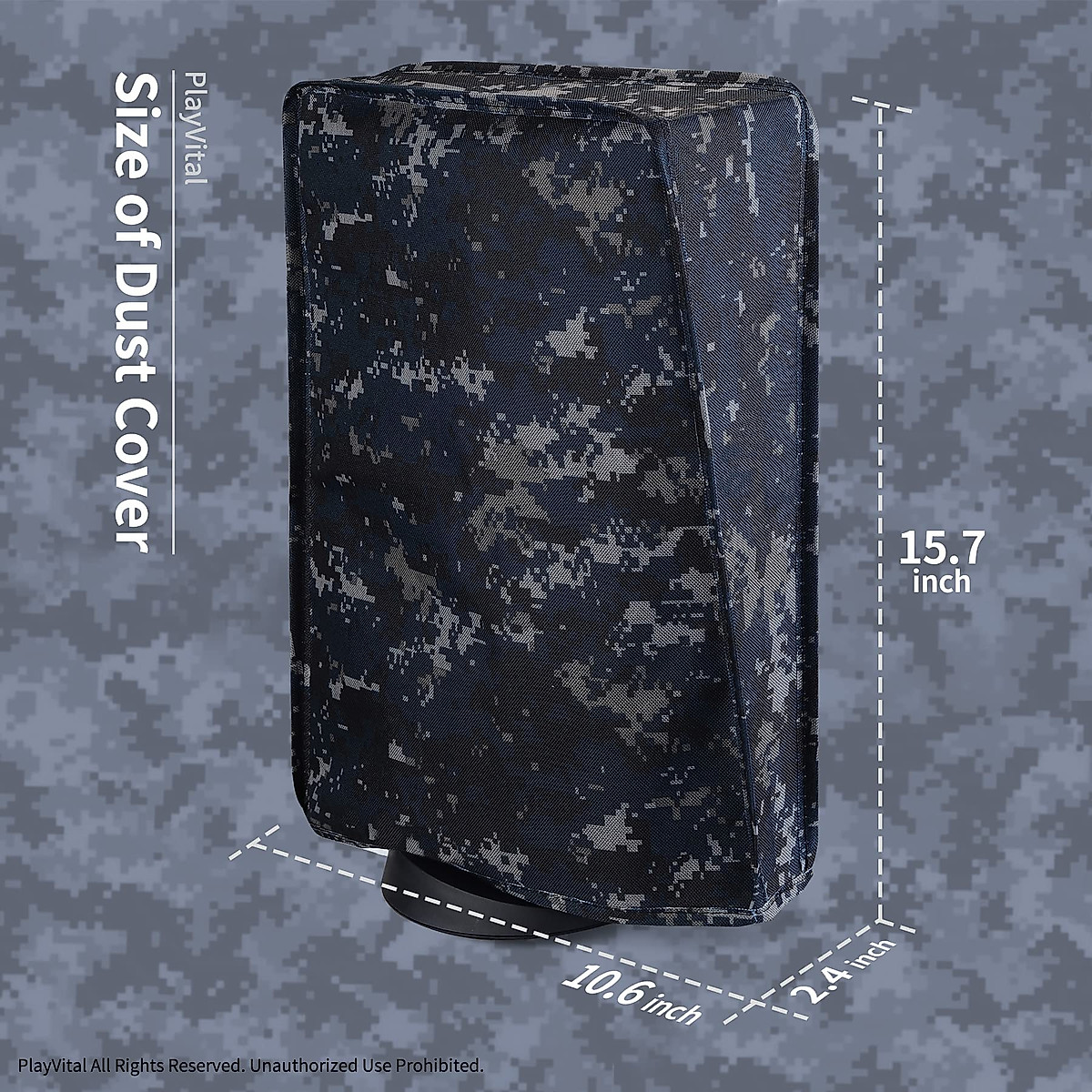PlayVital Nylon Dust Cover for ps5, Soft Neat Lining Dust Guard for ps5 Console, Anti Scratch Waterproof Cover Sleeve for ps5 Digital Edition & Disc Edition - Urban Digital Camo