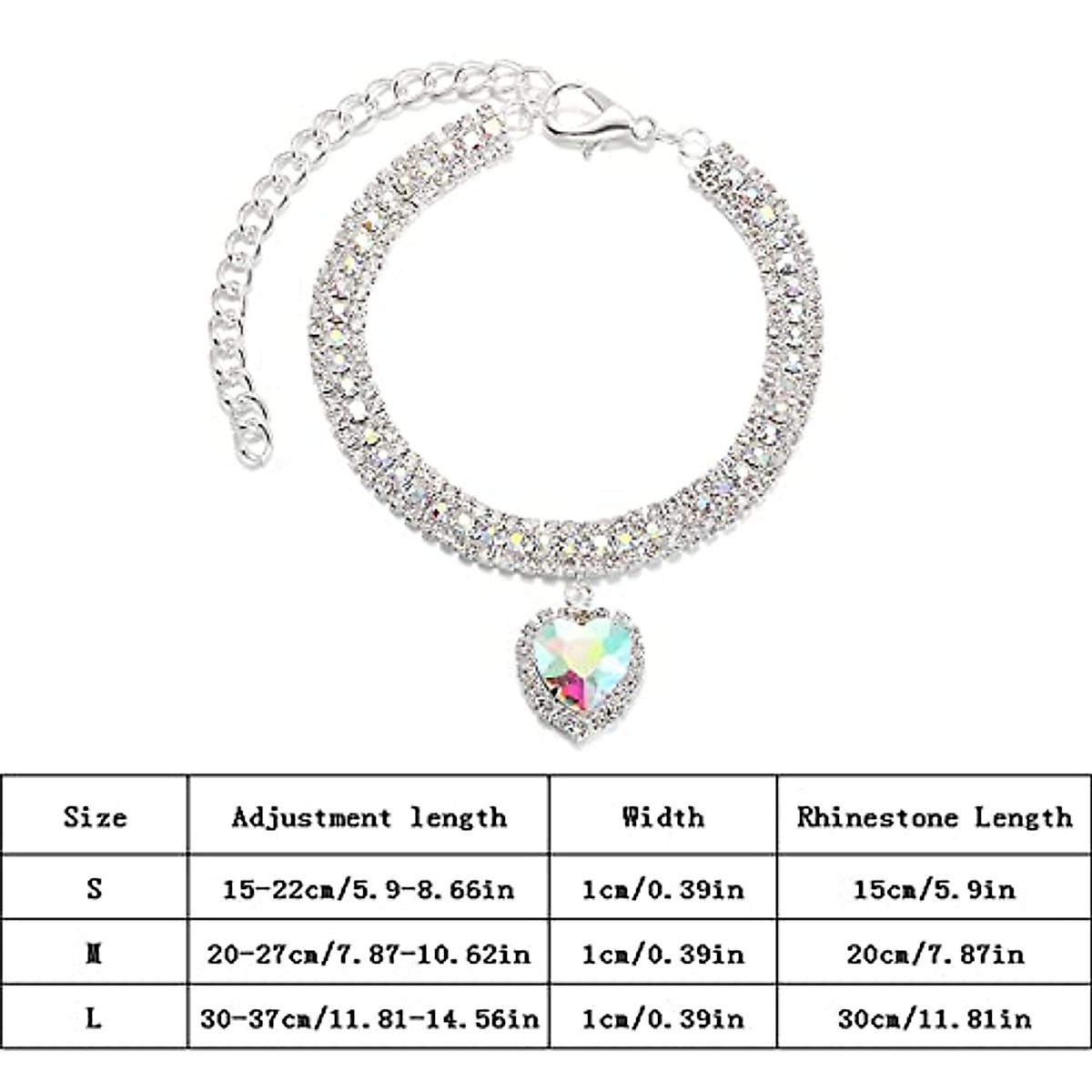 HonpraD Collar Pet Cat Collar Dog Necklace Metal Diamond Necklace Small and Medium Dogs Anti Chewing Chain Pet Accessories Name Tag Dog Collar (Small, Red)