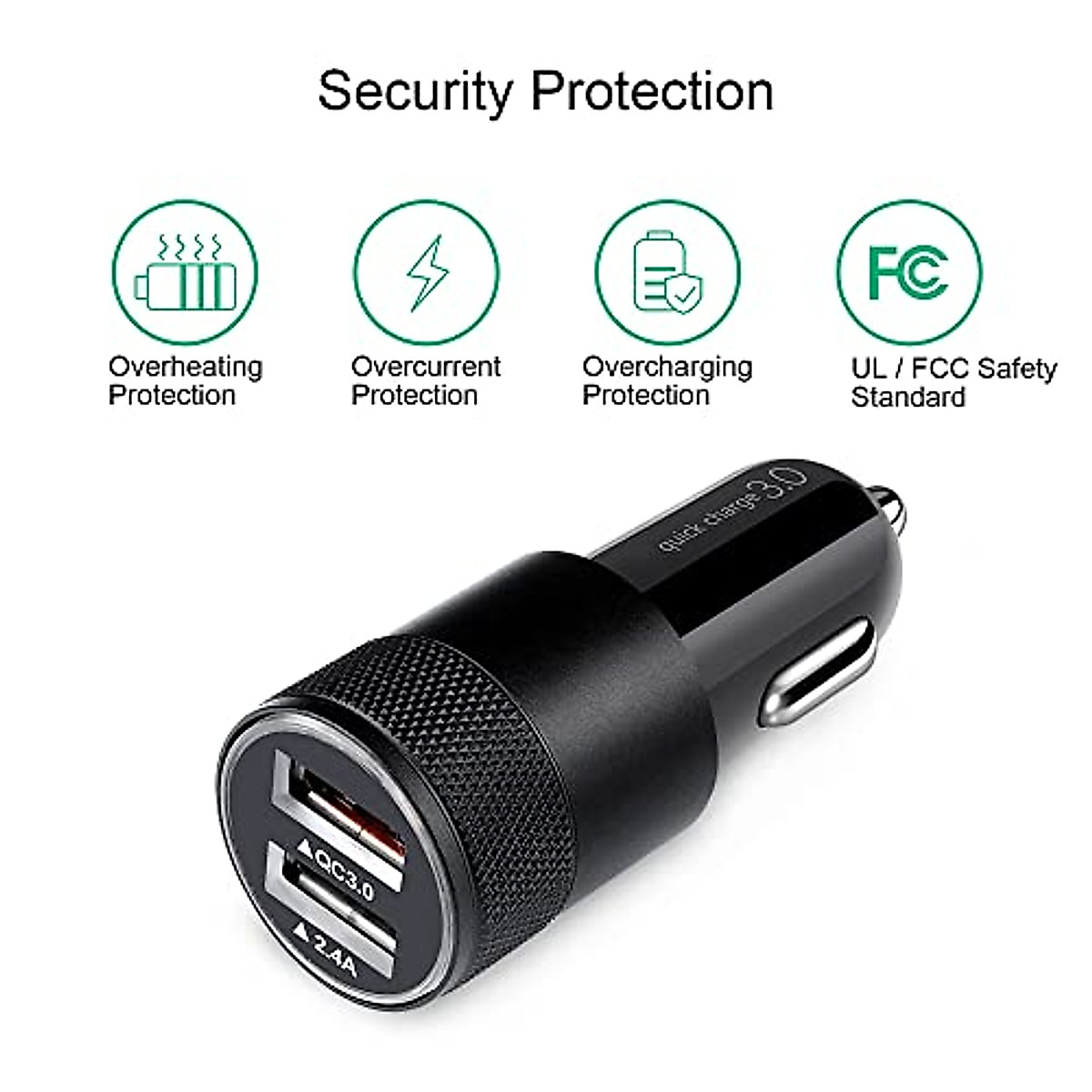 [5.4A/30W] Fast Car Charger Type C 6ft Cable for Samsung Galaxy S23 S22 S21 S20 Ultra FE S10e S10 S9 S8 Plus, Note 20 10 9 8, A14 A53 A32 A71 5G A20 A90, LG Stylo 4/5/6, Moto G8 G7, Quick USB Car Plug