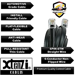 Xtenzi 6Pin Flex Cable XTFC Wire Accessory XT91612 for Amp Remote Bass Knob Compatible with Kicker IX ZX DX ZXM Amplifier