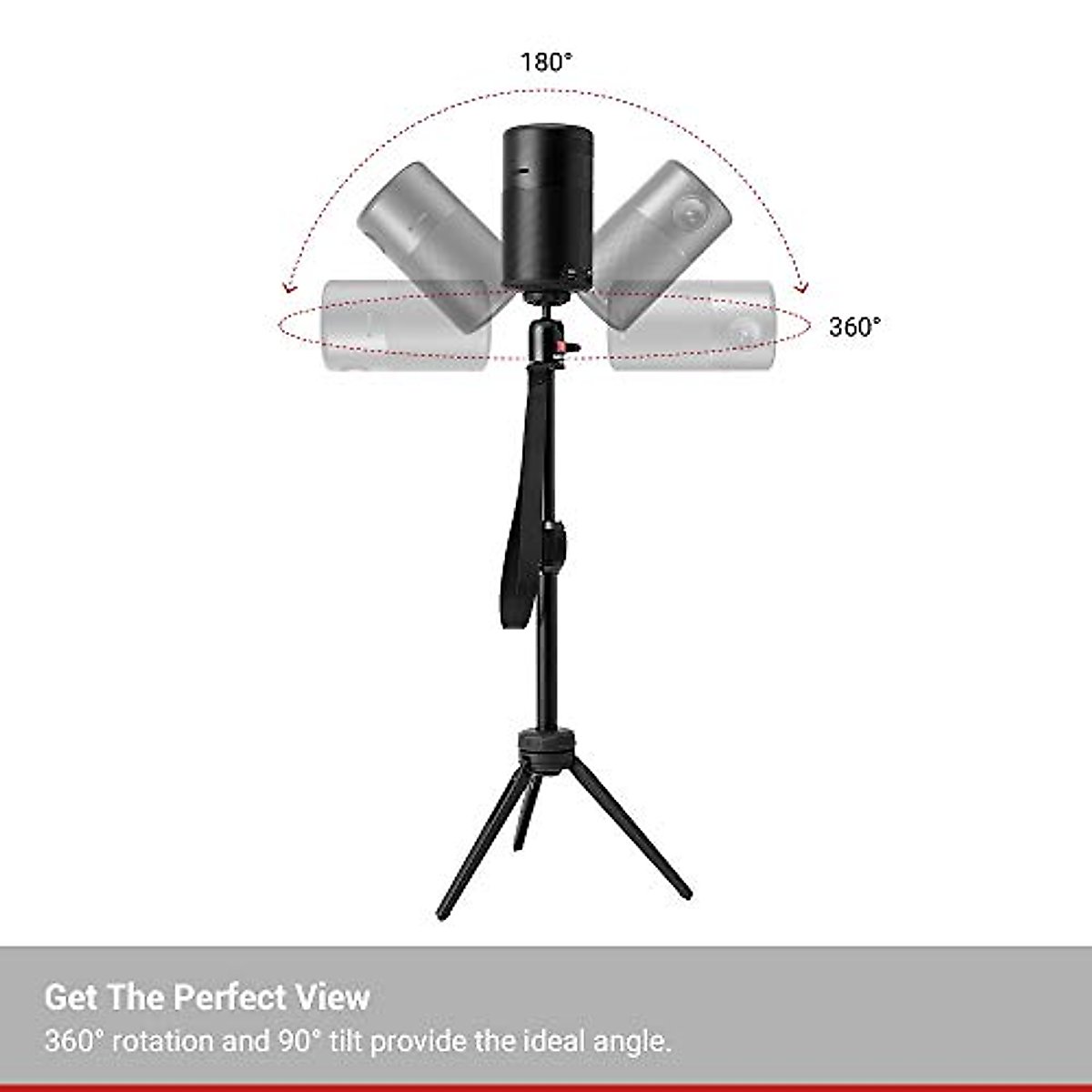 Anker Nebula Capsule Smart Wi-Fi Mini Projector，Red, 100 ANSI Lumen Portable Projector，with Capsule Series Adjustable Tripod Stand