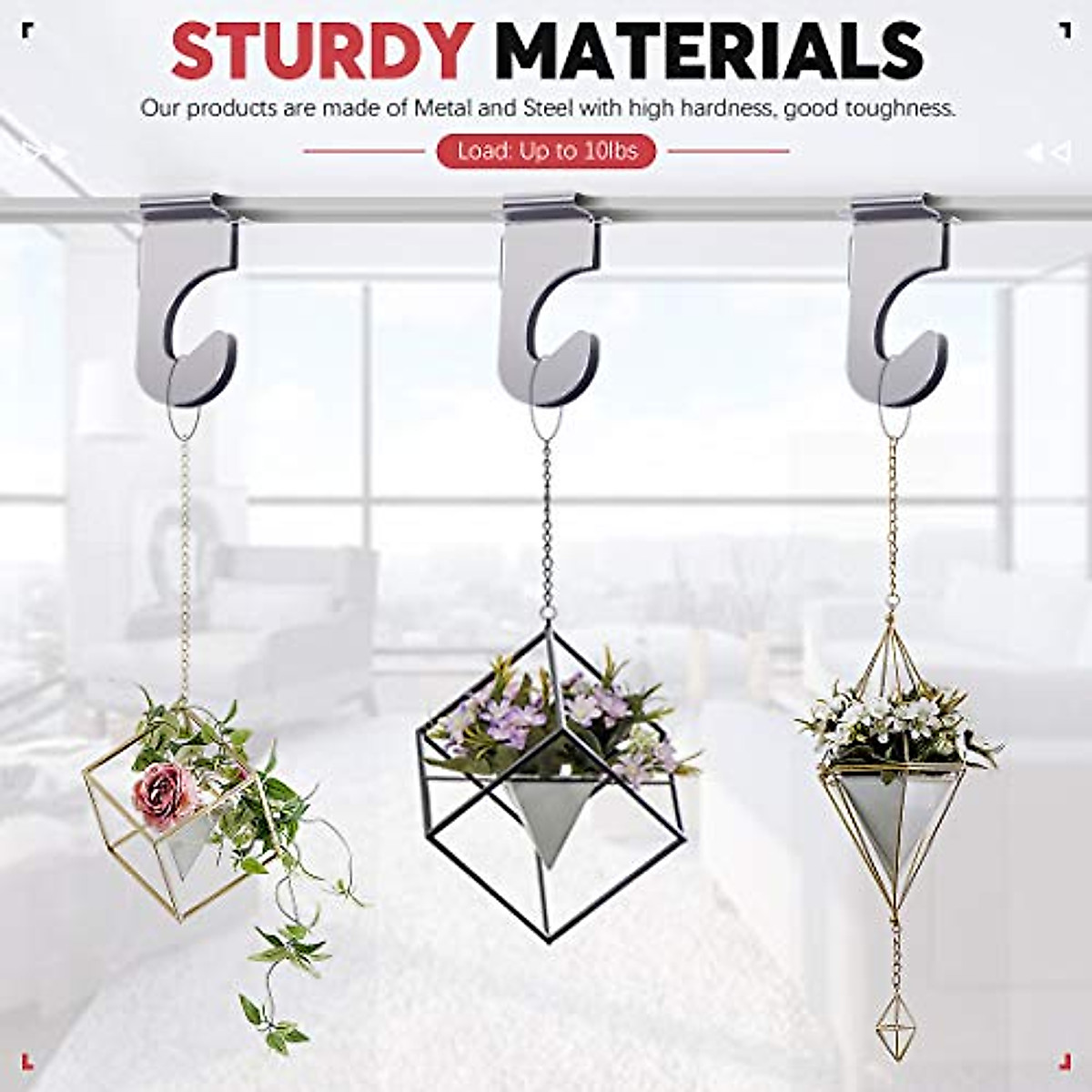 Hilitchi 30Pcs Heavy Duty Ceiling Hook Clips and Metal T-Bar Track Clip Suspended Ceiling Hooks Grid Clips for Home Hanging Plants Decorations and Classrooms & Offices, Holds up to 10 lbs