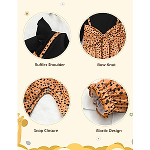 Queenstyle Baby Girl Clothes 3-6 Months Onesie Baby Girl Outfits Long Sleeve Ruffle Romper Cute Infant Girl Clothes Polka Dot Jumpsuit Fall Winter Baby Clothes for Girls