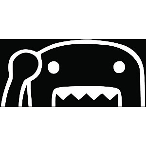 Domo Kun Drift Racing JDM Japanese Car Truck Window Bumper Vinyl Graphic Decal Sticker- (8 inch) / (20 cm) Wide GLOSS WHITE Color