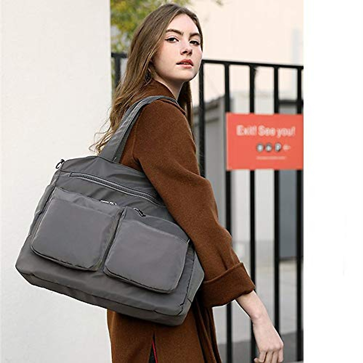 Crossbody Bags for Women, Nylon Purse with Multi Pockets Large Shoulder Bags Handbags for Travel & Work & Daily Use -Wine red