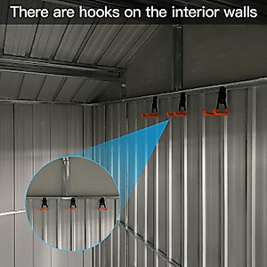 Favfurish 10×8FT Outdoor Metal Storage Garden Sheds Heavy Duty Gazebos Shed with Window and Punched Vents,Hinged Door & Padlock,for Backyard Garden Patio Lawn Bike,Brown