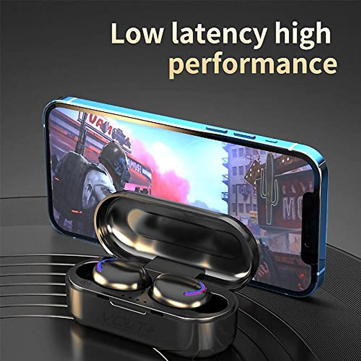 VOLT PLUS TECH Slim Travel Wireless V5.1 Earbuds Compatible with Your Bose Bose Bluetooth Headset Series 1 Updated Micro Thin Case with Quad Mic 8D Bass IPX7 Waterproof/Sweatproof (White)