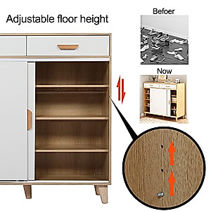 Chnnmbrn Shoe Cabinet with Doors and Drawers,5-Tier Free Standing Shoe Storage Cabinet for Entryway,Modern Shoe Storage Organizer