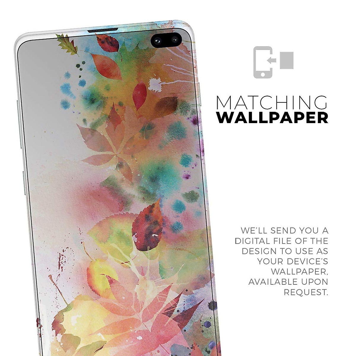 DesignSkinz Neon Colored Watercolor Branch Protective Vinyl Decal Wrap Skin Cover Compatible with The Samsung Galaxy S20 (Screen Trim & Back Glass Skin)