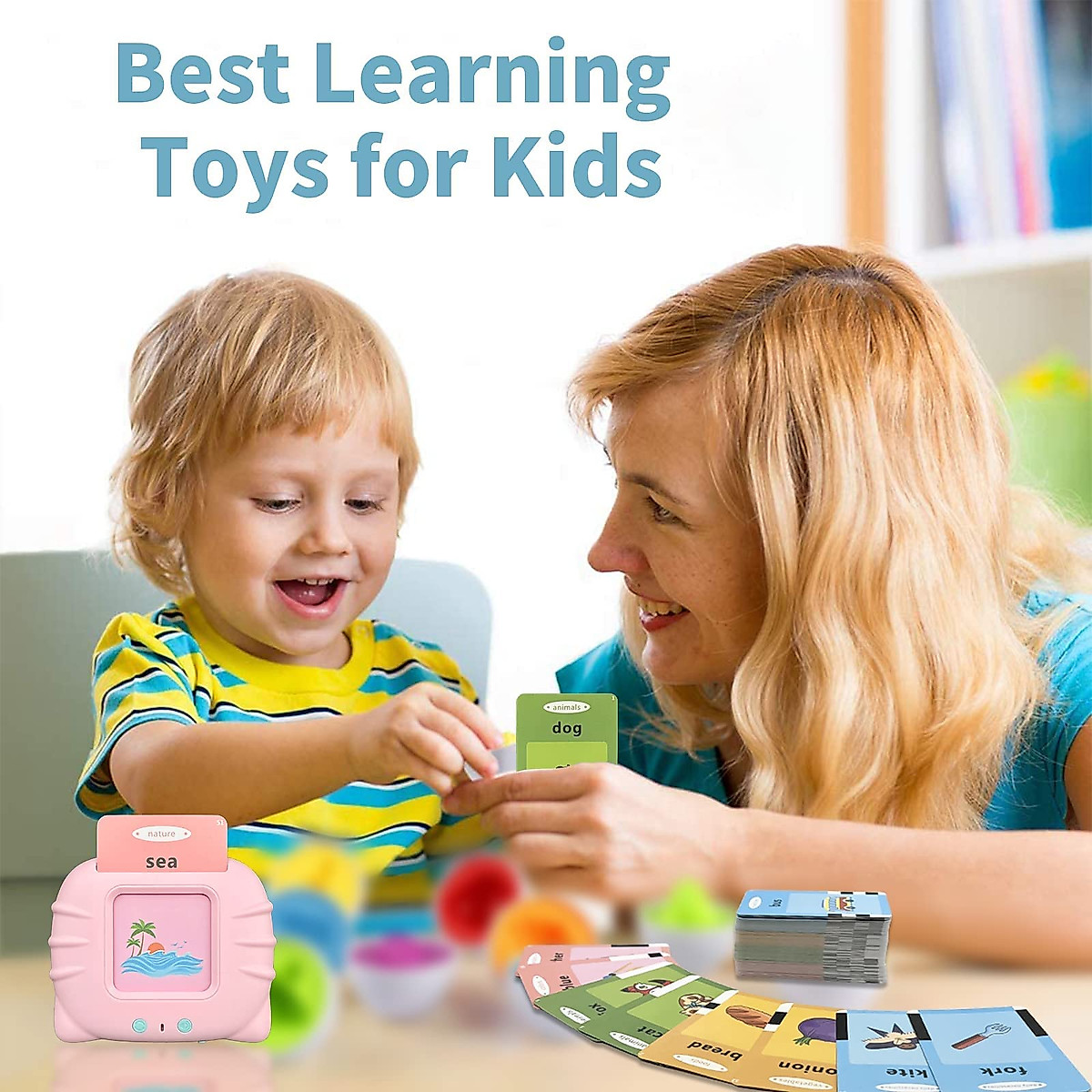 Educational Learning Toys for Toddler Ages 3-6, Kindergarten Talking Sight Words Flash Cards with 224 Words, Preschool Montessori Learning Resources and Birthday Gift for 3 4 5 Year Old Boys and Girls