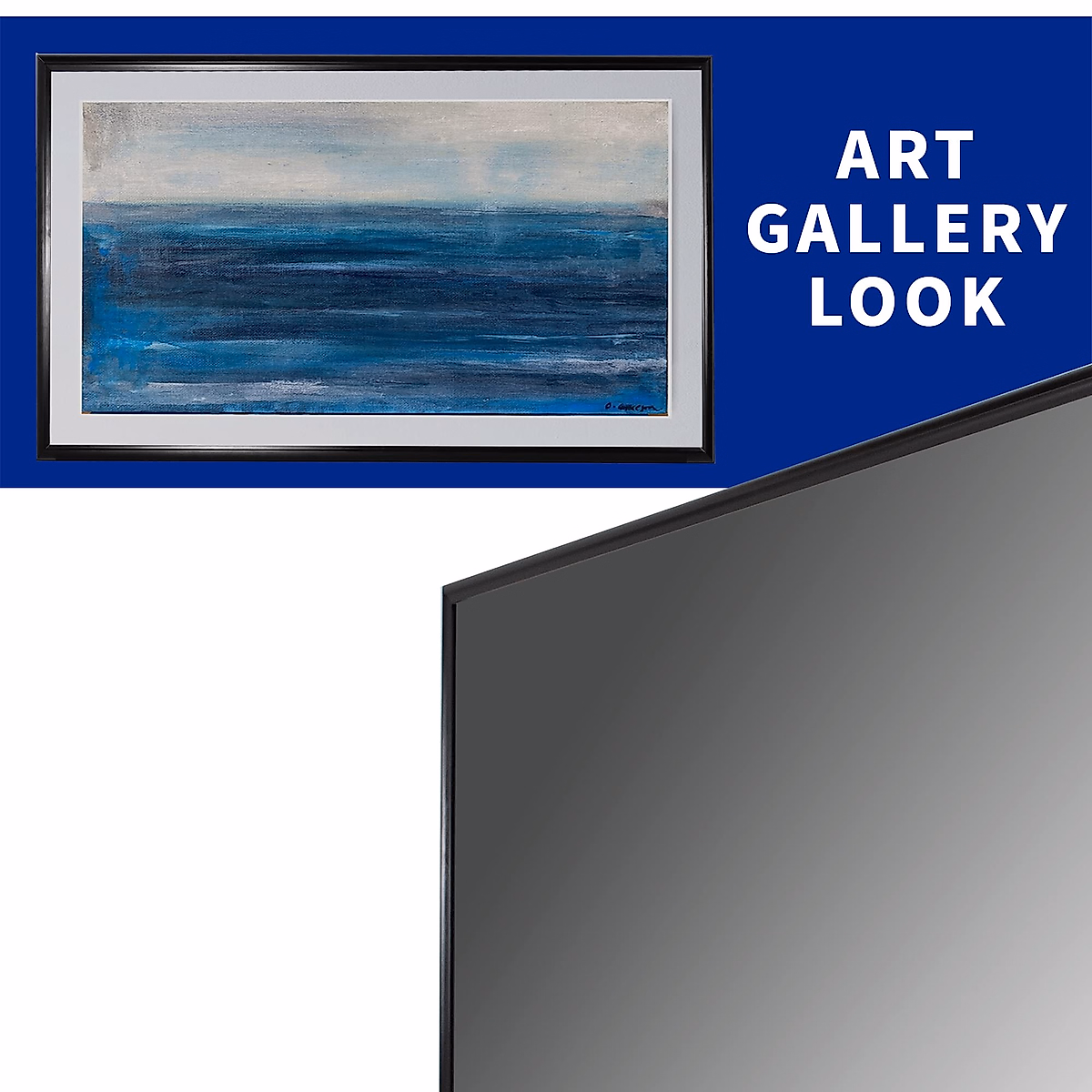 VIVO Aluminum 55 inch Decorative Modern Beveled Frame Designed for 2021-2022 Samsung The Frame TV, Picture Hanging Style, Quick Install, Black, COVER-SG55F