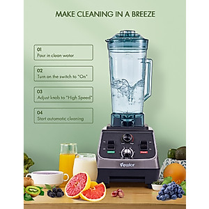VEWIOR 2200W Blenders for Kitchen, Professional Smoothie Blender with 68oz Tritan Container & 27oz To-Go Cup, Countertop Blender for Smoothies