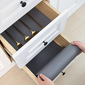 Moretoes Shelf Liners for Kitchen Cabinets 12 Inch x 25 Feet, Non Adhesive Non-Slip EVA Drawer Liner, Waterproof Oil-Proof Durable Cabinet Liners for Shelves Pantry Cupboard Closet