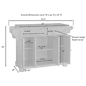 Crosley Furniture Alexandria Granite Top Rolling Kitchen Island Storage Cart, Microwave Stand, Spice Rack, Mahogany