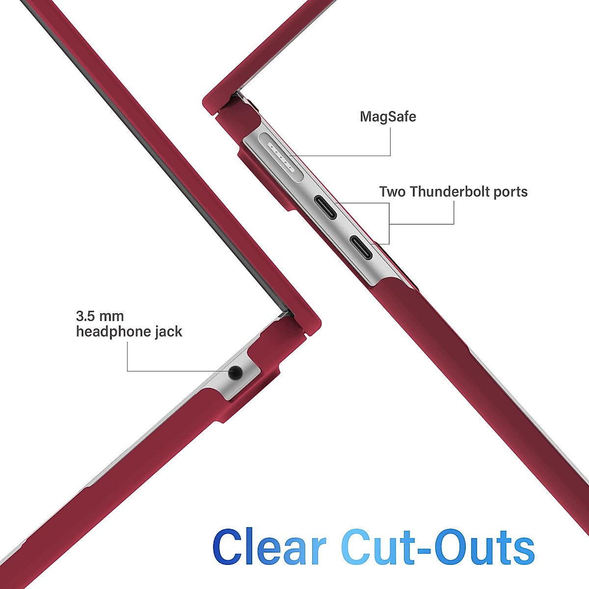 IBENZER Compatible with New 2024 2023 MacBook Air 15 inch Case M3 A3114 M2 A2941, Hard Shell Case & KeyboardCover & ScreenFilm for Mac Air 15.3" Retina Display & Touch ID, Wine Red, AT15-WR+2