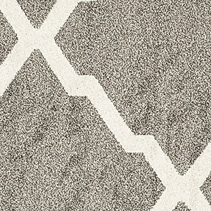 SAFAVIEH Amherst Collection 7' Round Dark Grey/Beige AMT421R Moroccan Trellis Non-Shedding Dining Room Entryway Foyer Living Room Bedroom Area Rug