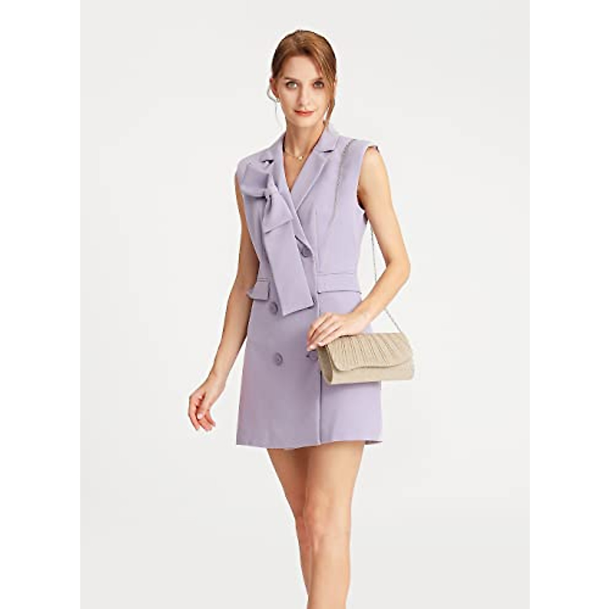 Dreubea Clutch Purse Evening Shoulder Bag for Women, Wedding Party Crossbody Bag with Chain Gold