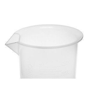EISCO Plastic Beaker, 100ml - Polypropylene Plastic - Raised Graduations, Tapered Spout - Euro Design