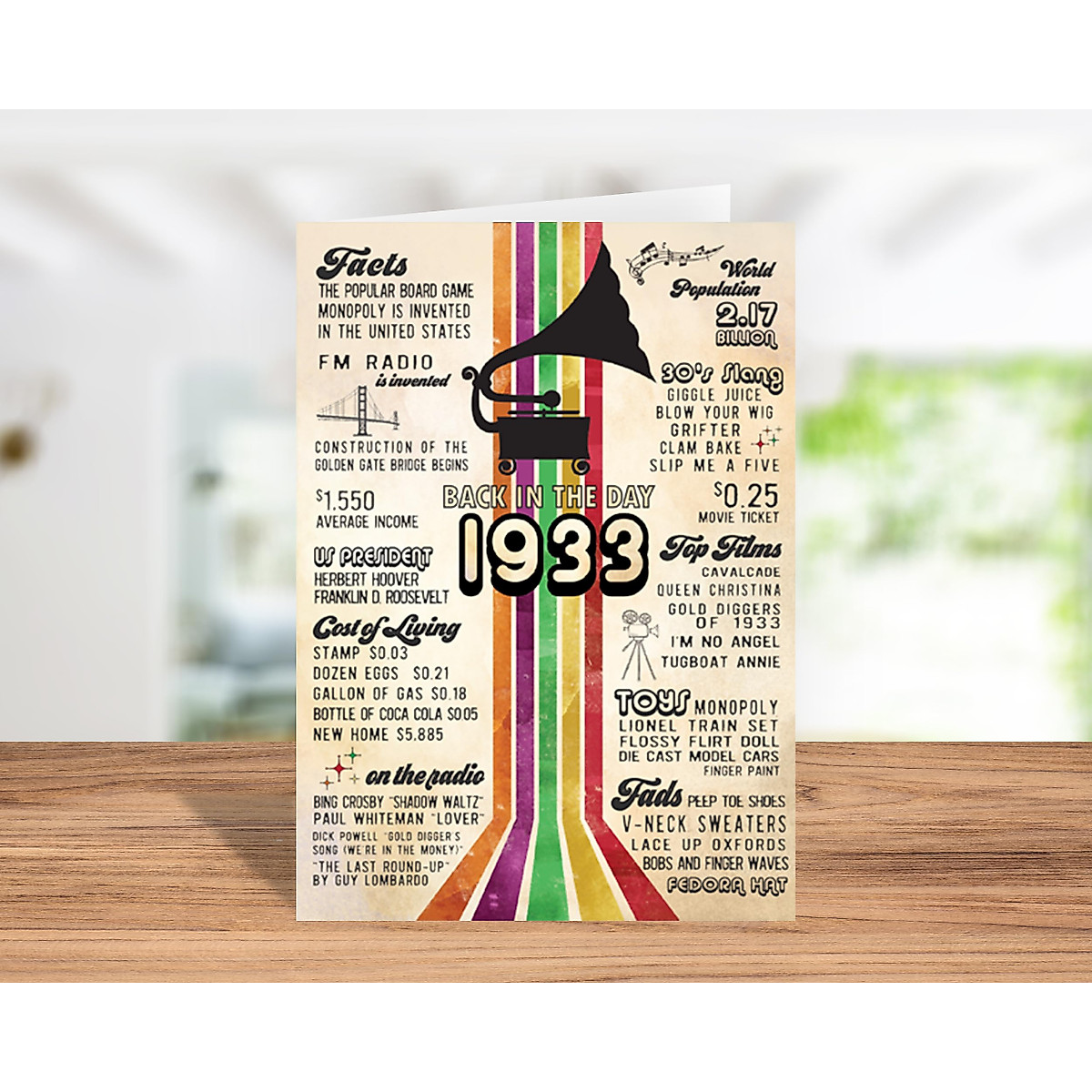 Katie Doodle - Super Cute, 92nd Birthday Card, (Handmade in USA), 92nd Birthday Gifts for Women, 92nd Birthday Gifts for Men, 92nd Birthday Decorations for Men or Women, 1933