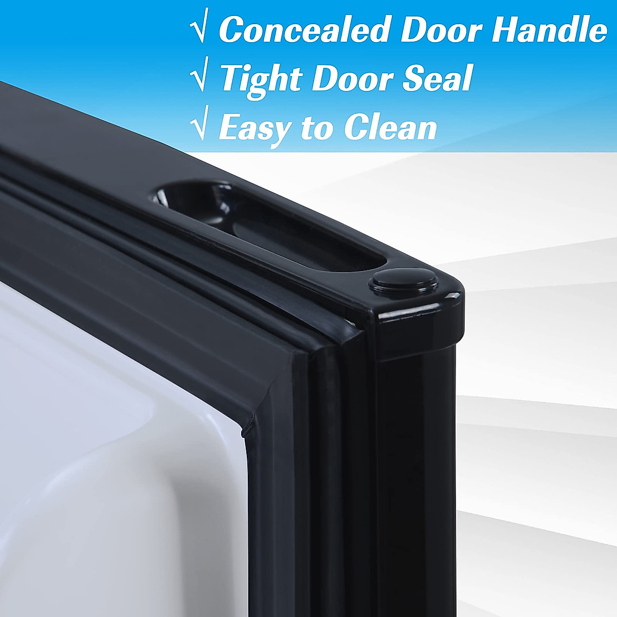 Compact Refrigerator, 3.2 Cu.ft Freestanding mini Fridge with Freezer and Reversible Door, 5 Settings Temperature Adjustable, 37dB Quiet, Suitable for Kitchen, Bedroom, Office, Dorm, Apartment, Black