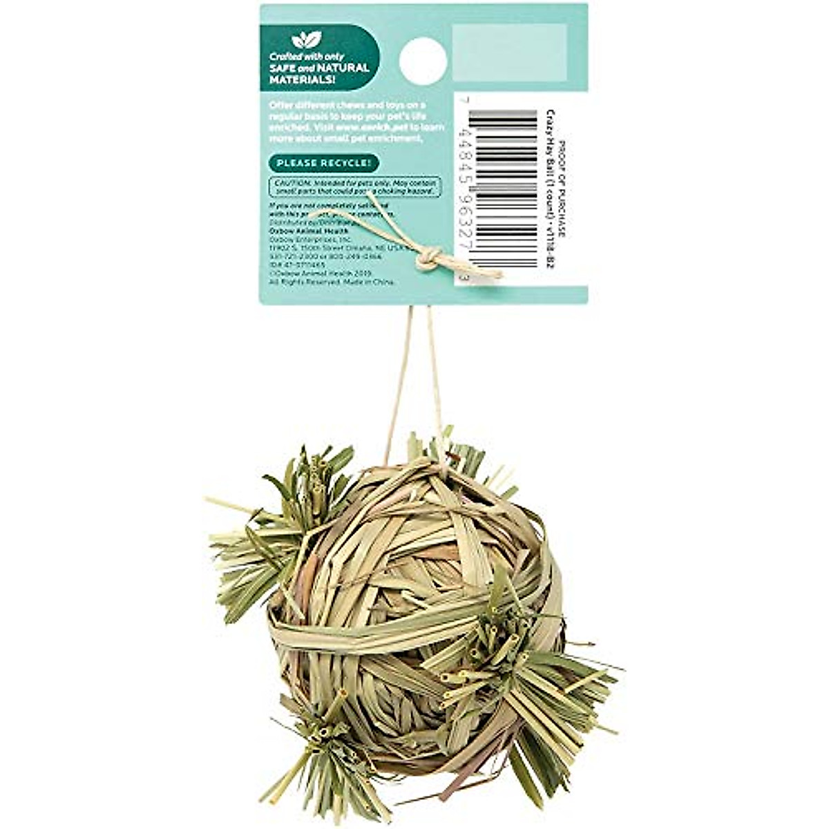 Oxbow Animal Health 3 Pack of Crazy Hay Ball Small Pet Chew Toys