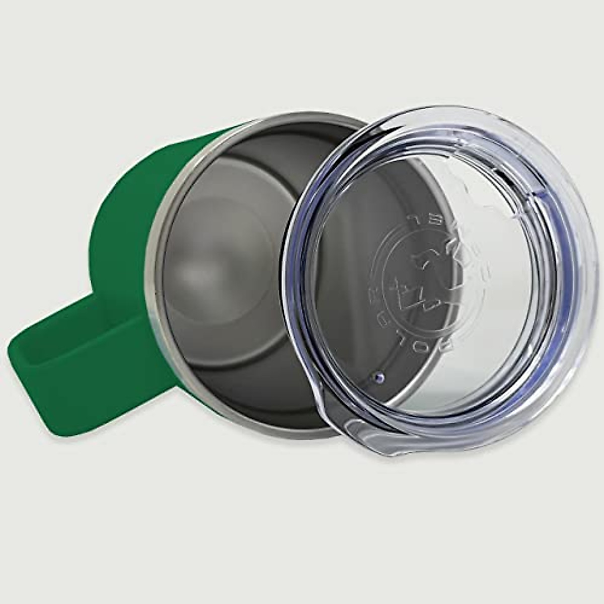 LaserGram 15oz Vacuum Insulated Coffee Mug, Soccer Ball, Personalized Engraving Included (Green)