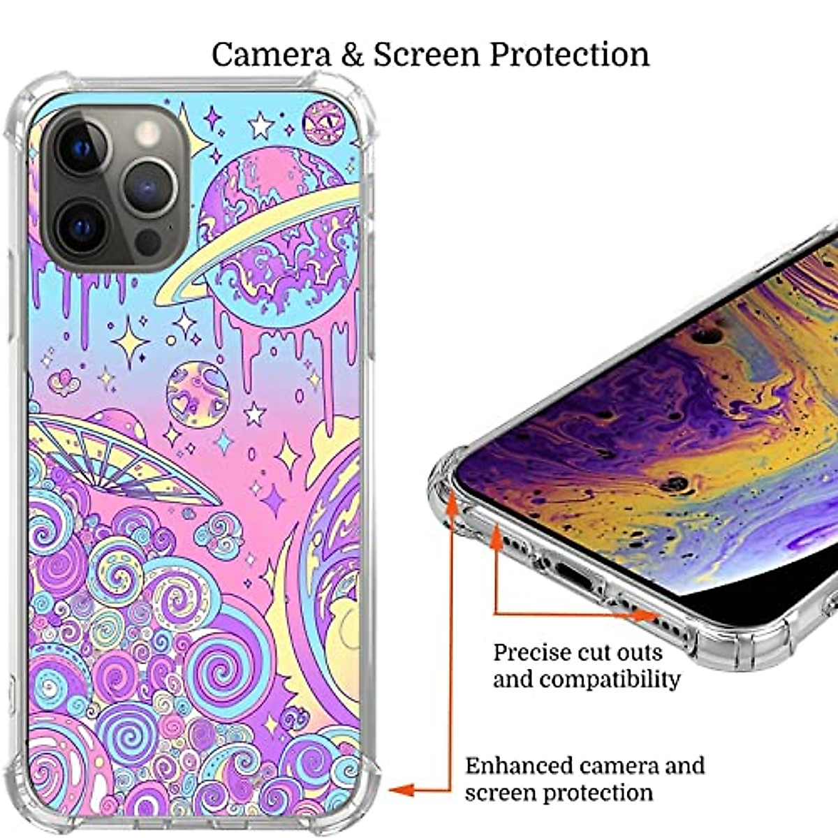 Elifi Edeal Psychedelic Trippy Phone Case Alien Art Visuals Colours Cover for iPhone 11 Pro Max, Abstract Hippie Aesthetic Art Case for Girls Boys, Unique Trendy TPU Bumper Case for iPhone 11 Pro Max