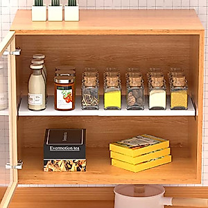 WEJIPP Closet Tension Shelf Expendable Cabinet Organizer Storage Shelf Heavy Duty Metal DIY Shelf Divider Separator for Cabinet Wardrobe Cupboard Kitchen Bedroom