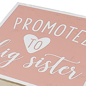 Hanna Roberts Toddler Kids Sibling Reveal Box Sign, 5.9" x 5.9" (Promoted to Big Sister)