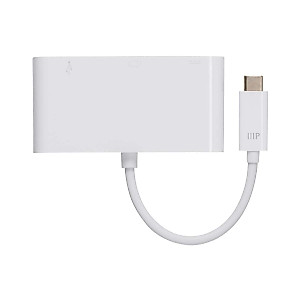 Monoprice USB-C VGA Multiport Adapter - White, With USB 3.0 Connectivity & Mirror Display Resolutions Up To 1080p @ 60hz - Select Series (115759)
