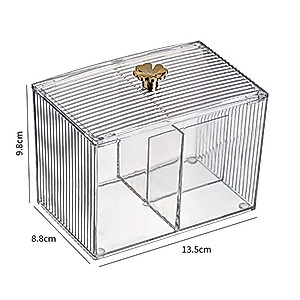 Acrylic Qtip Holder, Cotton Swab Holder Dispenser, Bathroom Jars with Lids Set for Cotton Ball, Cotton Swab, Cotton Round Pads, Floss, Vanity Organizers and Storage (#1)