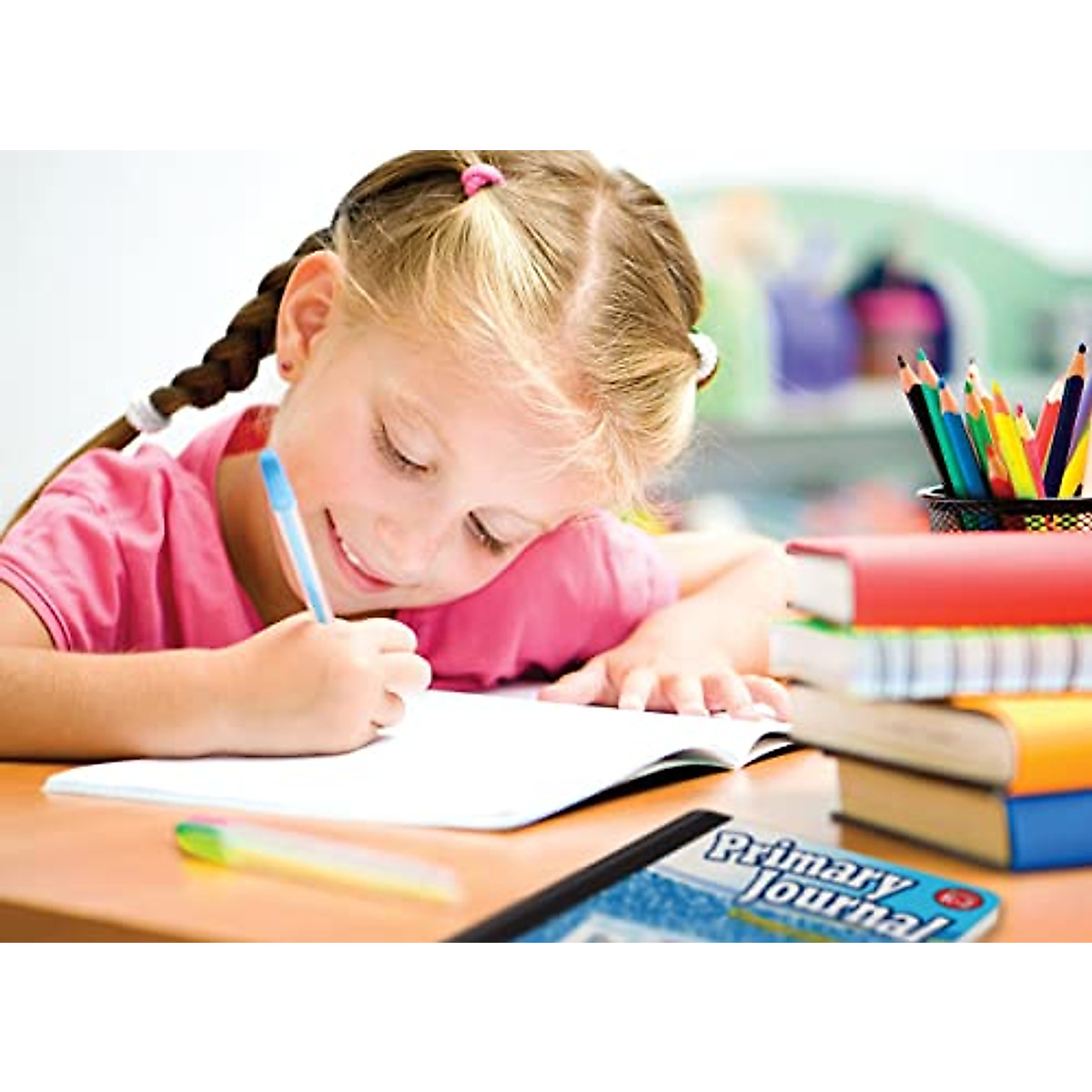 Primary Journal, Hardcover, Primary Composition Book Notebook - Grades K-2, 100 Sheet, One Subject, 9.75" x 7.5", Blue Cover-6 Pack