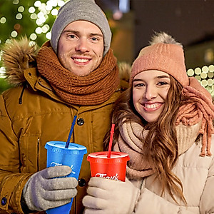 Sieral Tumbler with Straw and Lid Thank You Cups 24 oz Reusable Plastic Cups Iced Coffee Water Bottle Bulk Cold Drink Travel Mug Cup Plastic Cups for Employees Party Birthday(Bright Color, 24 Pcs)