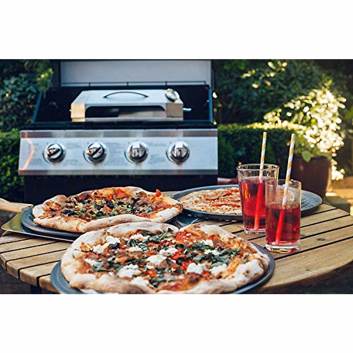 only fire Pizza Oven Kit for Grill Top, Portable Stainless Steel Pizza Oven Kit for Gas Grill, Charcoal Grill and Propane, Baking Tools Including Pizza Chamber, Pizza Stone, Pizza Peel & Thermometer