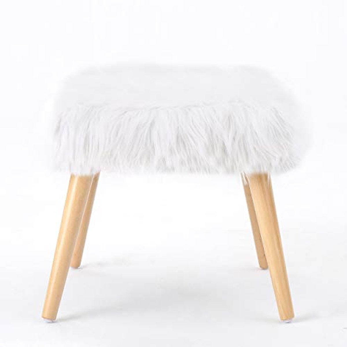 Christopher Knight Home Huxley Faux Fur Ottoman, White