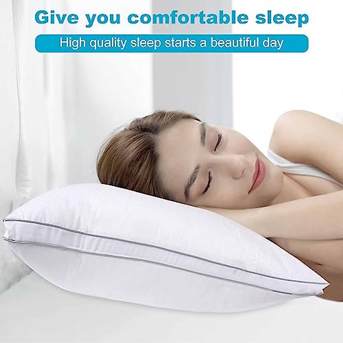 iMAYEON Pillows King Size Set of 2, Hotel Collection King Pillows 2 Pack for Sleeping, King Size Pillows Fluffy Down Alternative Pillow for Back, Stomach or Side Sleepers