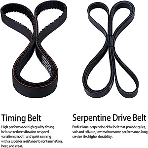 TKH-002 Engine Timing Belt Kit with Water Pump Compatible with 2003-2018 Accord Crosstour Odyssey Pilot Ridgeline MDX RDX RL TL TSX ZDX Saturn Vue 3.0L 3.5L 3.7L Replaces# TCKWP329 19200-RDV-J01