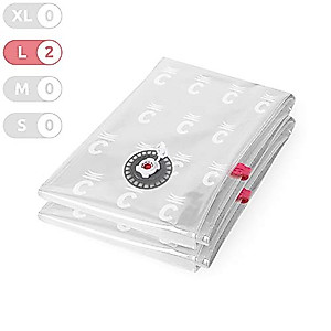 Compactor Aspispace Space Saving Large Vacuum Storage Bag for 1 Double Duvet 80 x 100cm-Pack of 2, L, Clear, 2 Pack