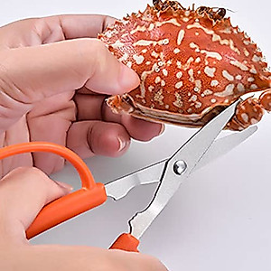 HEMOTON 5Pcs Set eat crab set lobster tools oyster shucking tools leg kit lobster crackers opener shrimp cleaning tool seafood spoon crab leg opener biscuit Stainless steel Sheller
