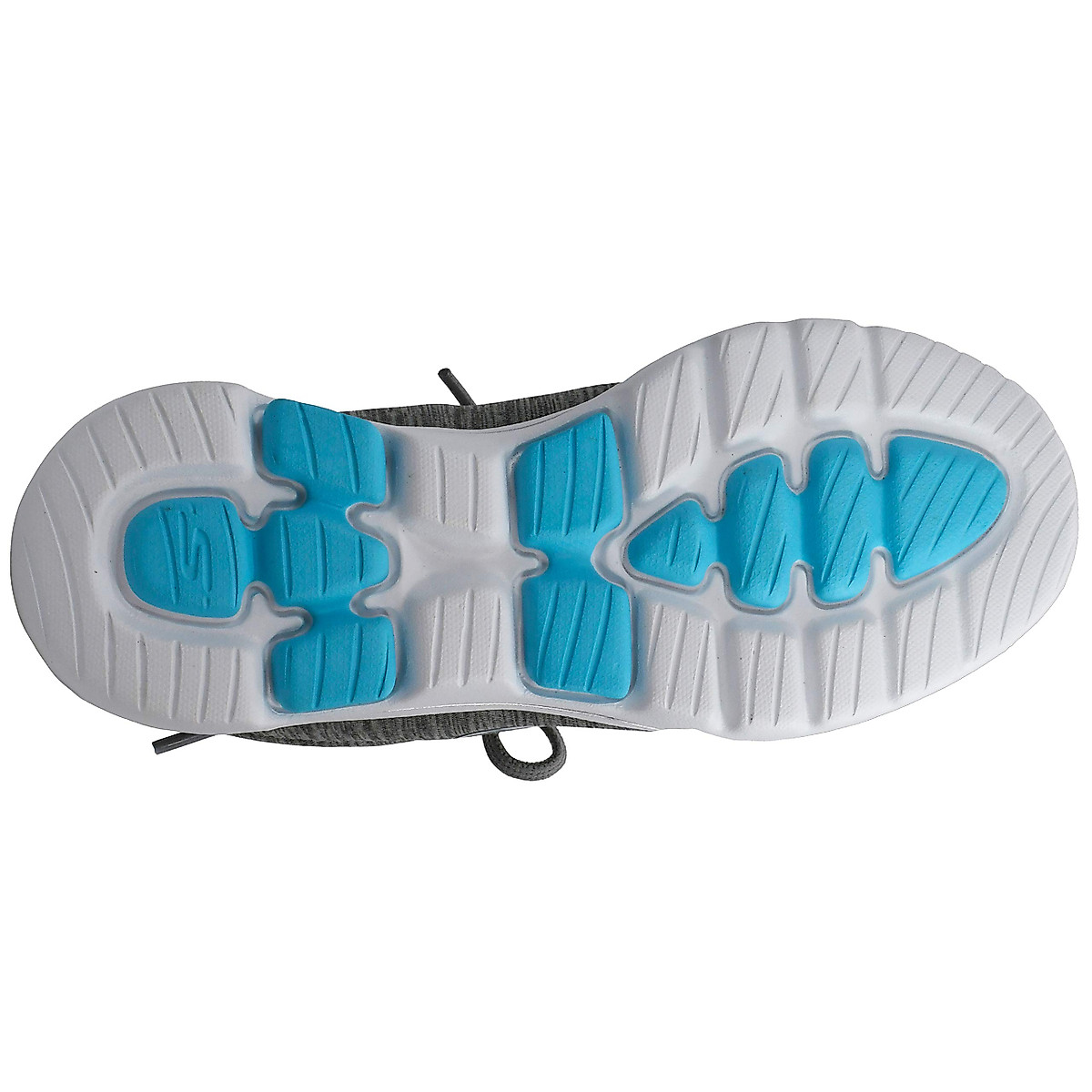 Skechers Women's Go Walk 5-True Sneaker, Grey/Light Blue, 7.5 M US