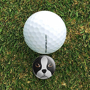 GRAPHICS & MORE Boston Terrier Look Into My Eyes Face Pet Dog Golf Hat Clip with Magnetic Ball Marker