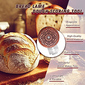 Windspeed 1+10 Pcs Sourdough Bread Lame Scoring Tool, Best Bread Lame Cutter For Sourdough Bread Lame Wooden Bread Lame Dough Scoring Tool Include 10 Razor Blades and Storage Cover