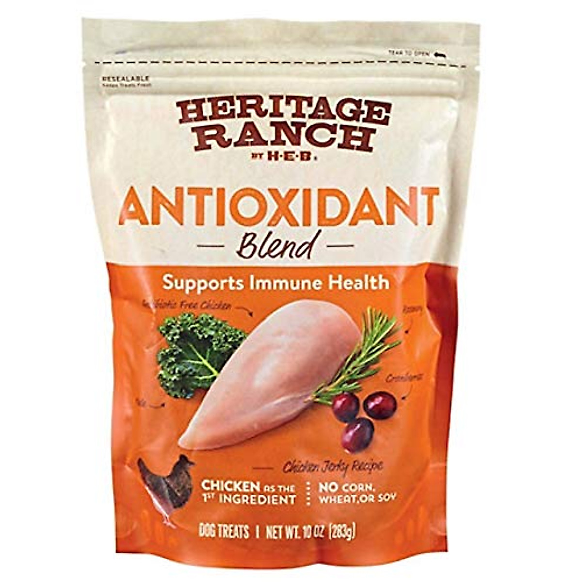 Heritage Ranch Antioxidant Chicken Jerky Style Dog Treat That are Grain Free for Small and Large Dogs That Help Support Supports Health & Wellness, One - 10oz Bag